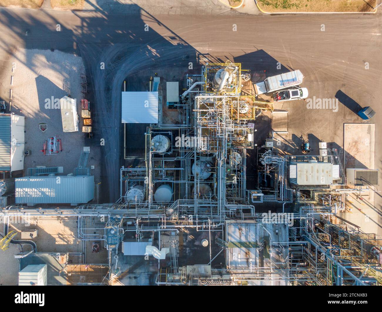 drone images of a large pharmaceutical manufacturing factory with lots ...