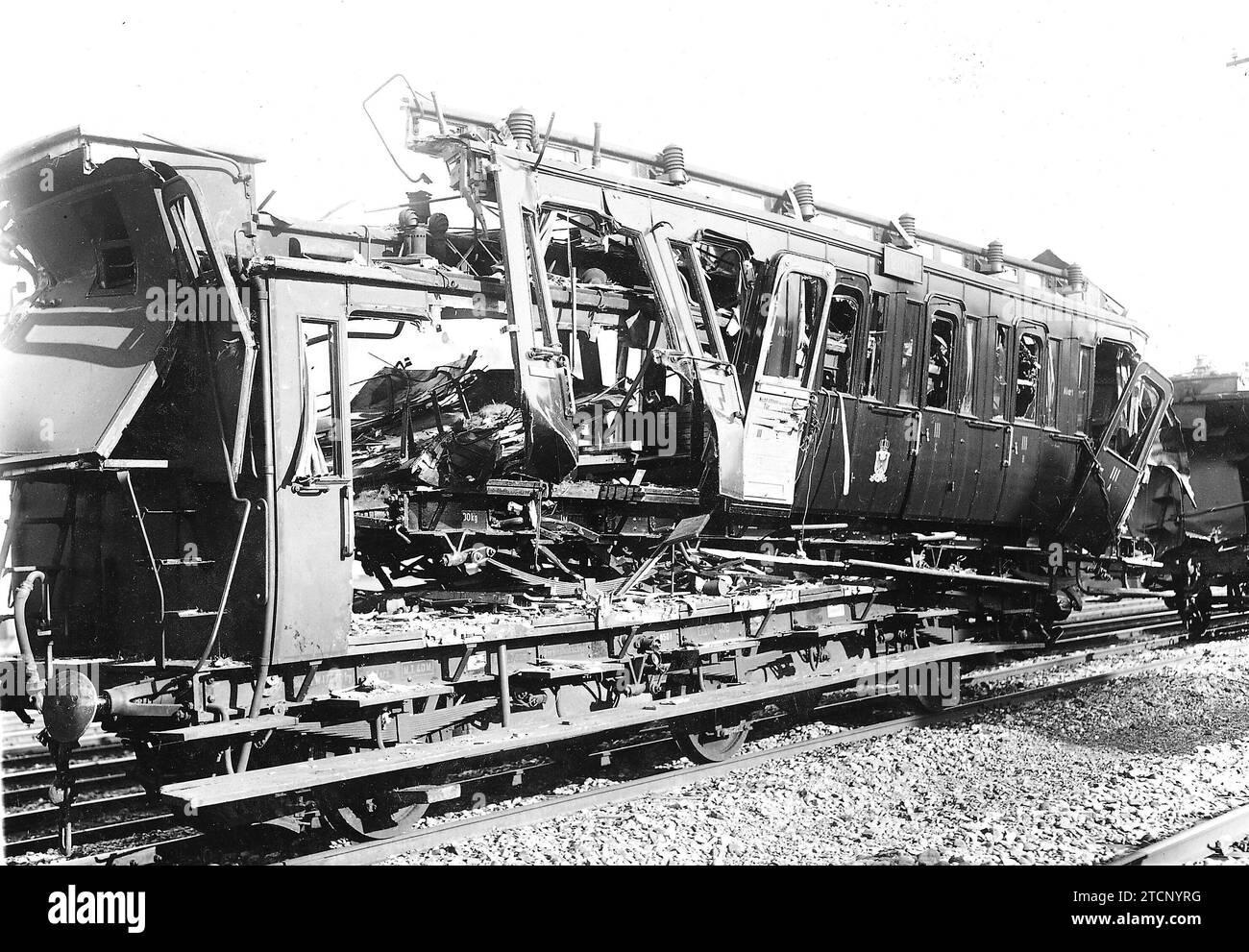 03/31/1910. Terrible train crash in Germany, the carriages of the ...