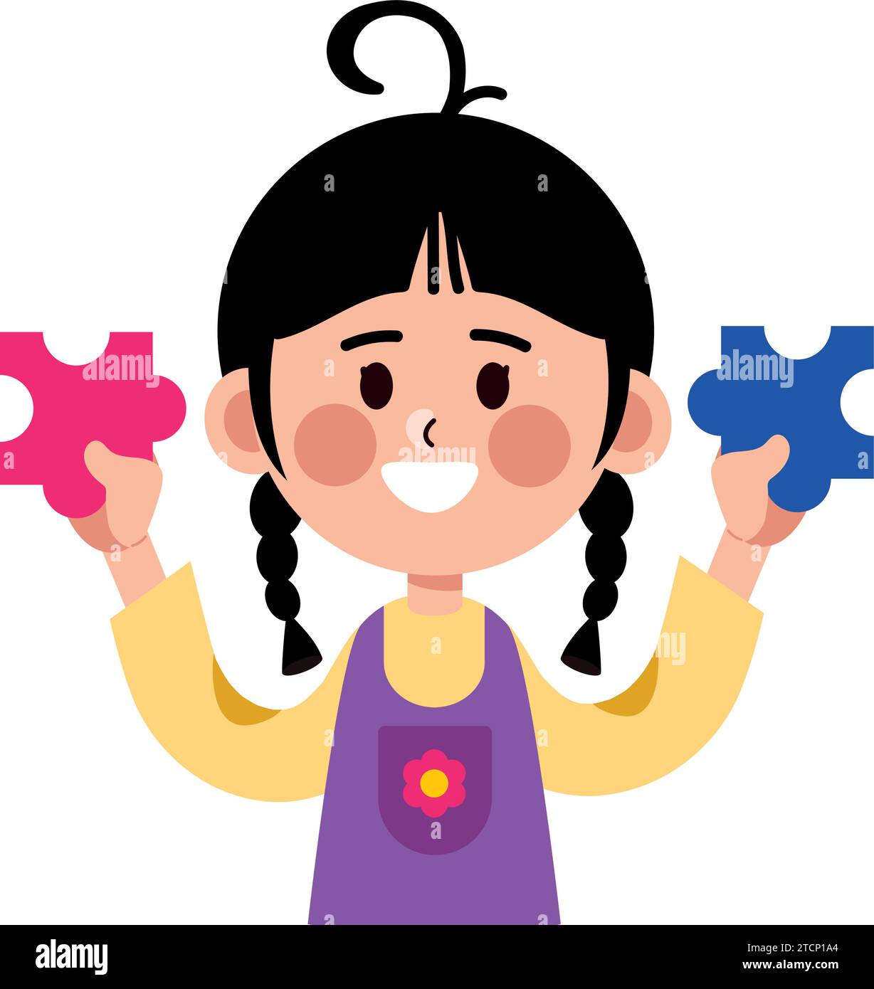 autism syndrome girl Stock Vector Image & Art - Alamy