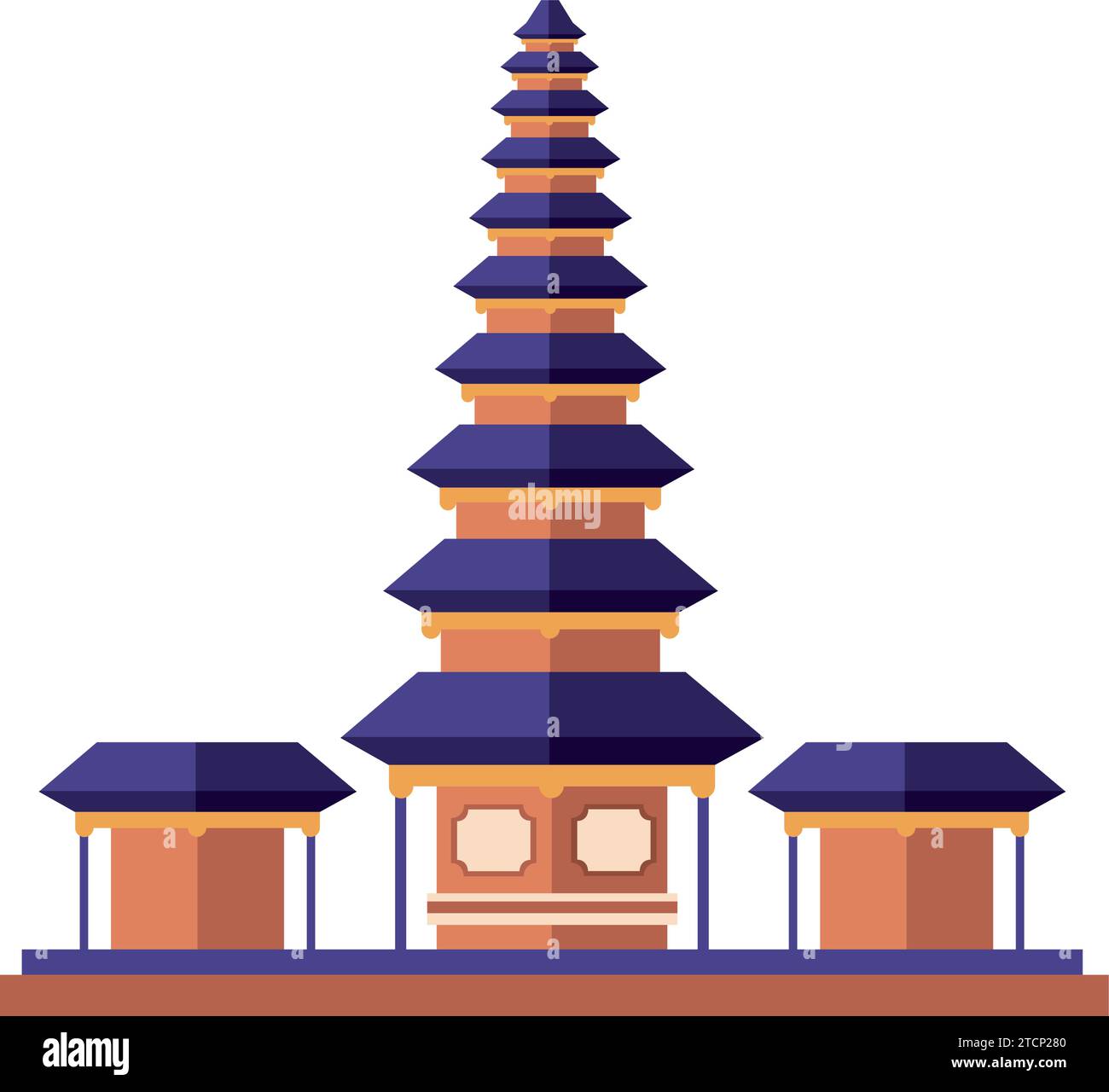 pura ulun danu balinese temple vector isolated Stock Vector Image & Art ...