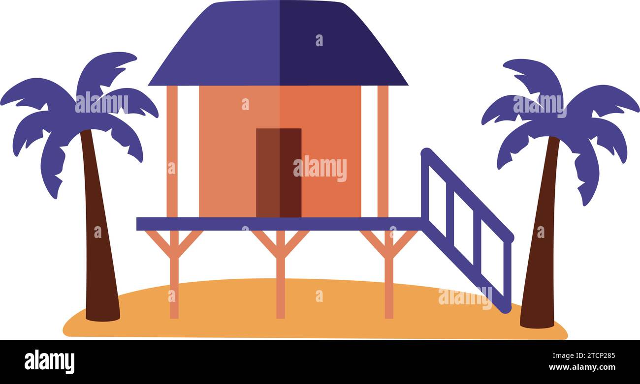 balinese beach house vector isolated Stock Vector Image & Art - Alamy