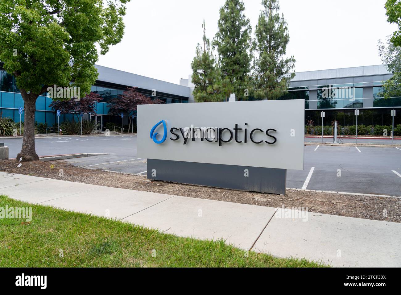 Synaptics ground sign outside its office in San Jose, California, USA ...