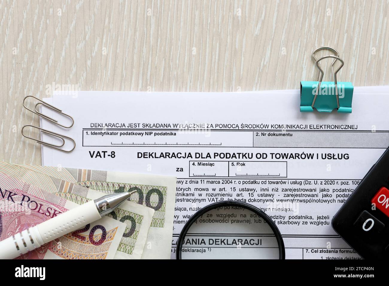 Declaration for tax on goods and services vat 8 hi-res stock ...