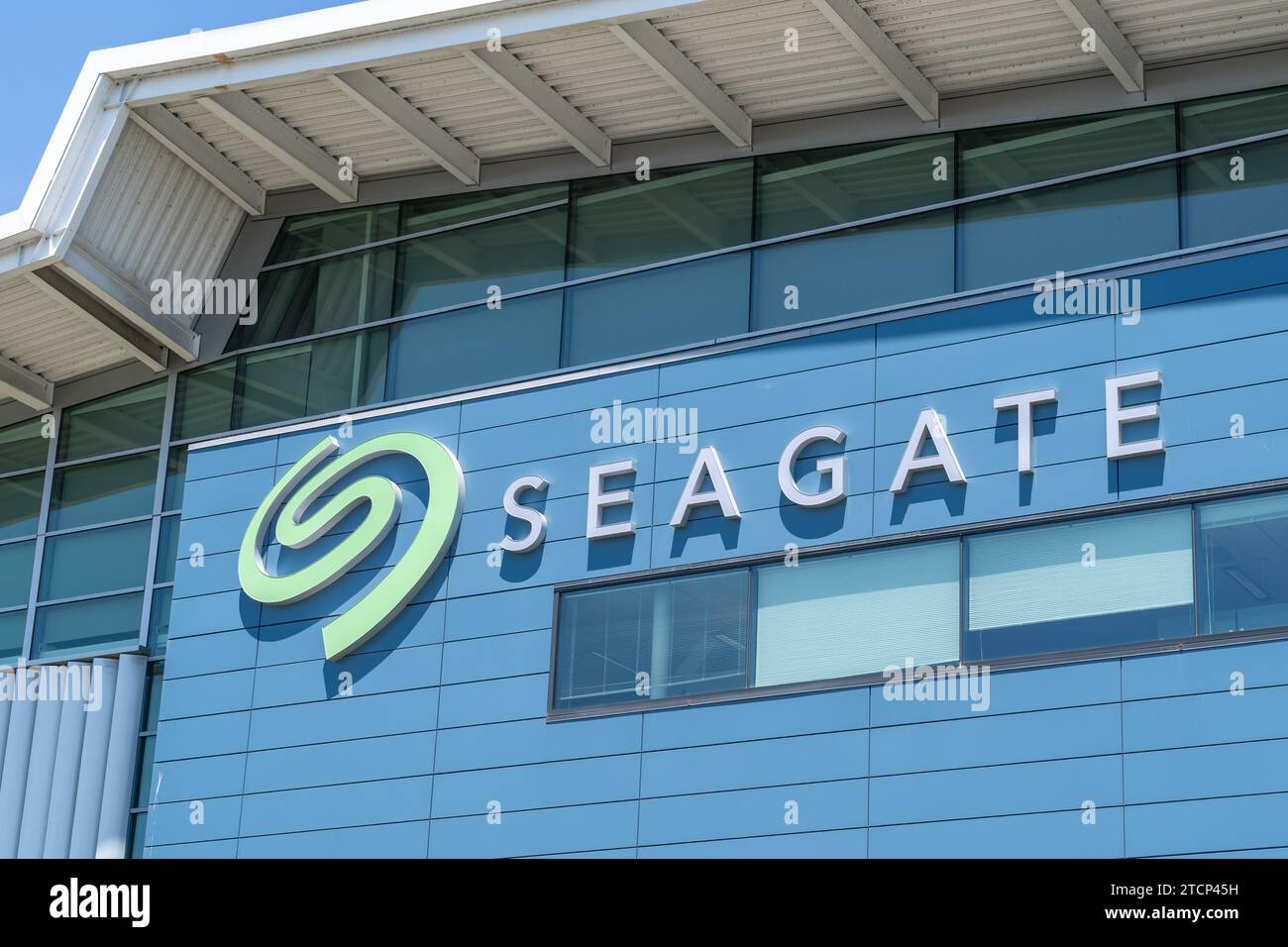 Close up of Seagate sign on the building at its operational ...