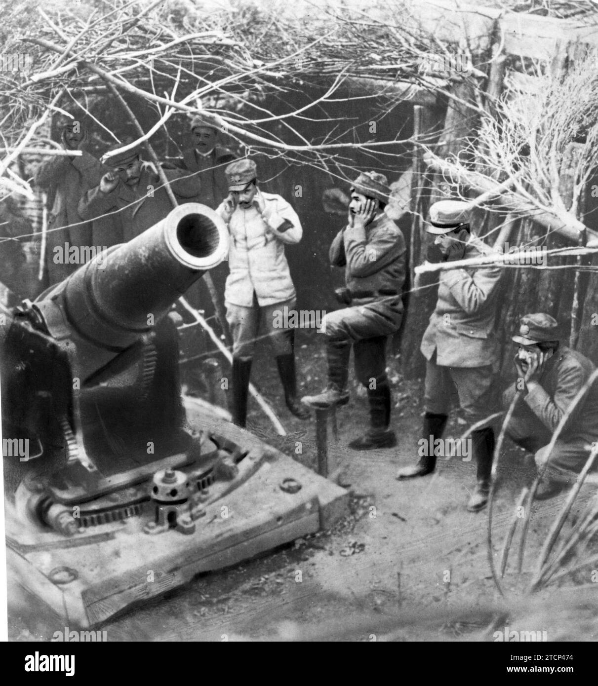 01/31/1916. The Italo-Austrian War. An Italian 210 Mortar Firing at ...