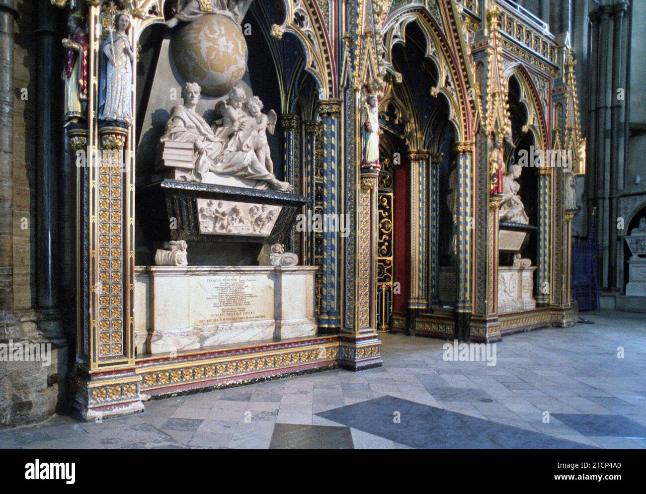 04/16/2006. 4-17-06. Isaac Newton's tomb in Westmister, London. Photo ...