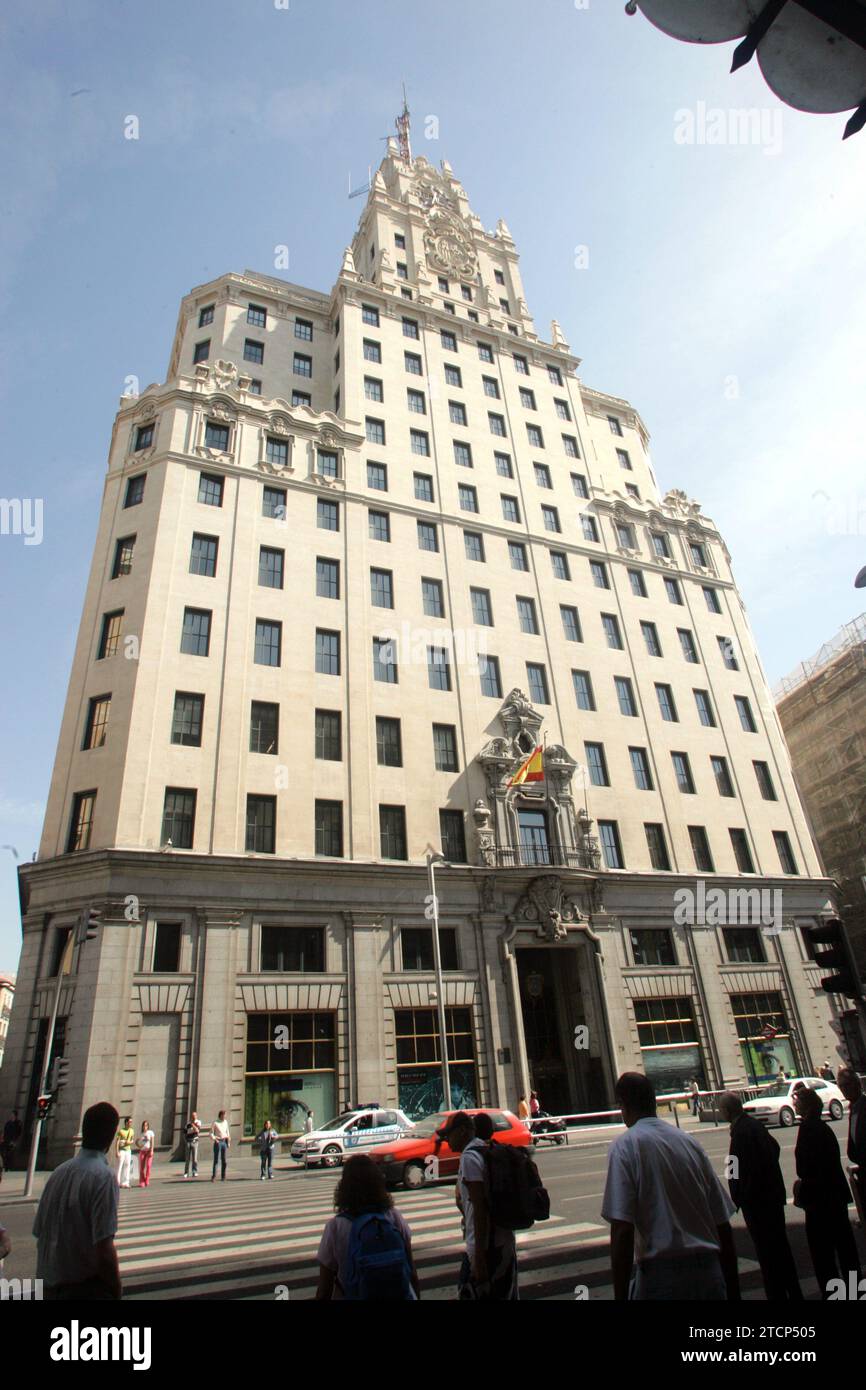 Madrid. 1.5.2005. Madrid buildings. Photo: Julian de Domingo. Archdc. In the image Telefonica ...