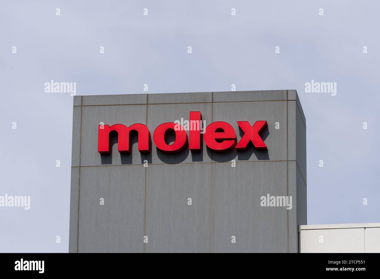 Close up of Molex sign on the building on Fremont Blvd in Fremont, CA ...