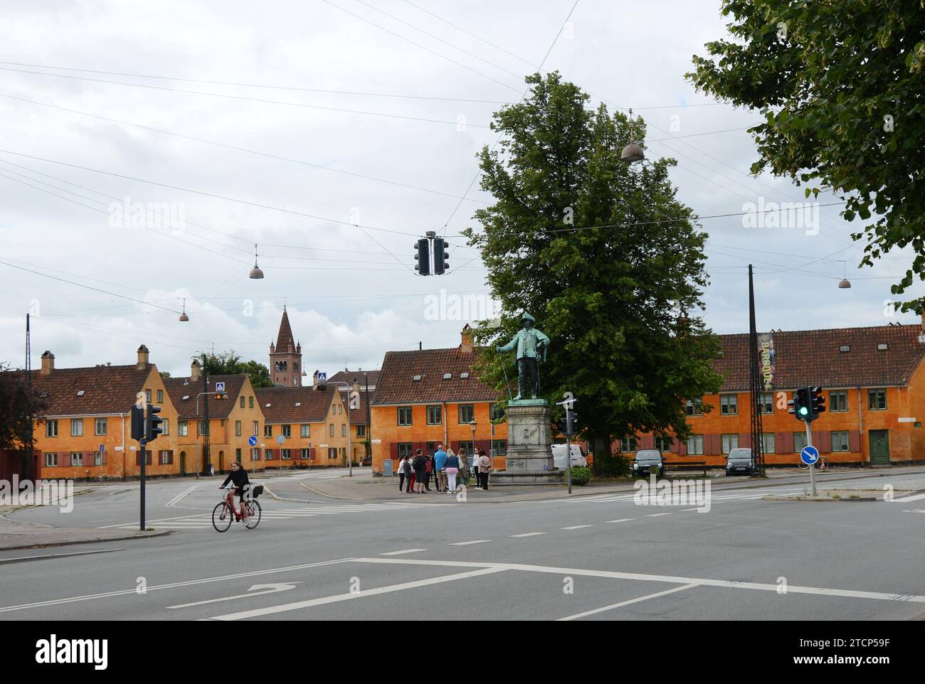The colorful Nyboder neighborhood in Copenhagen, Denmark Stock Photo ...