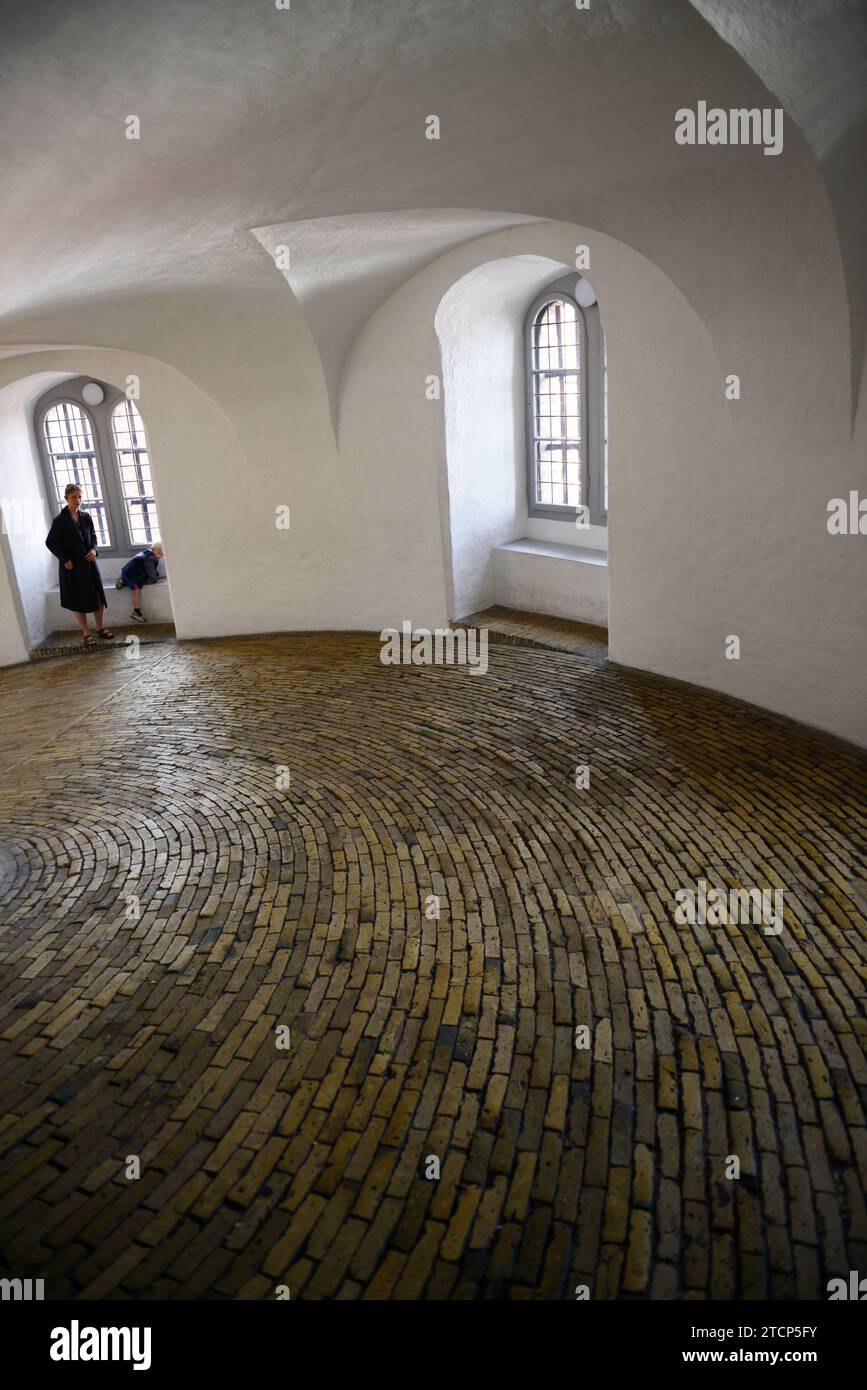 Climbing the circular internal path in the Round tower 17th-century ...