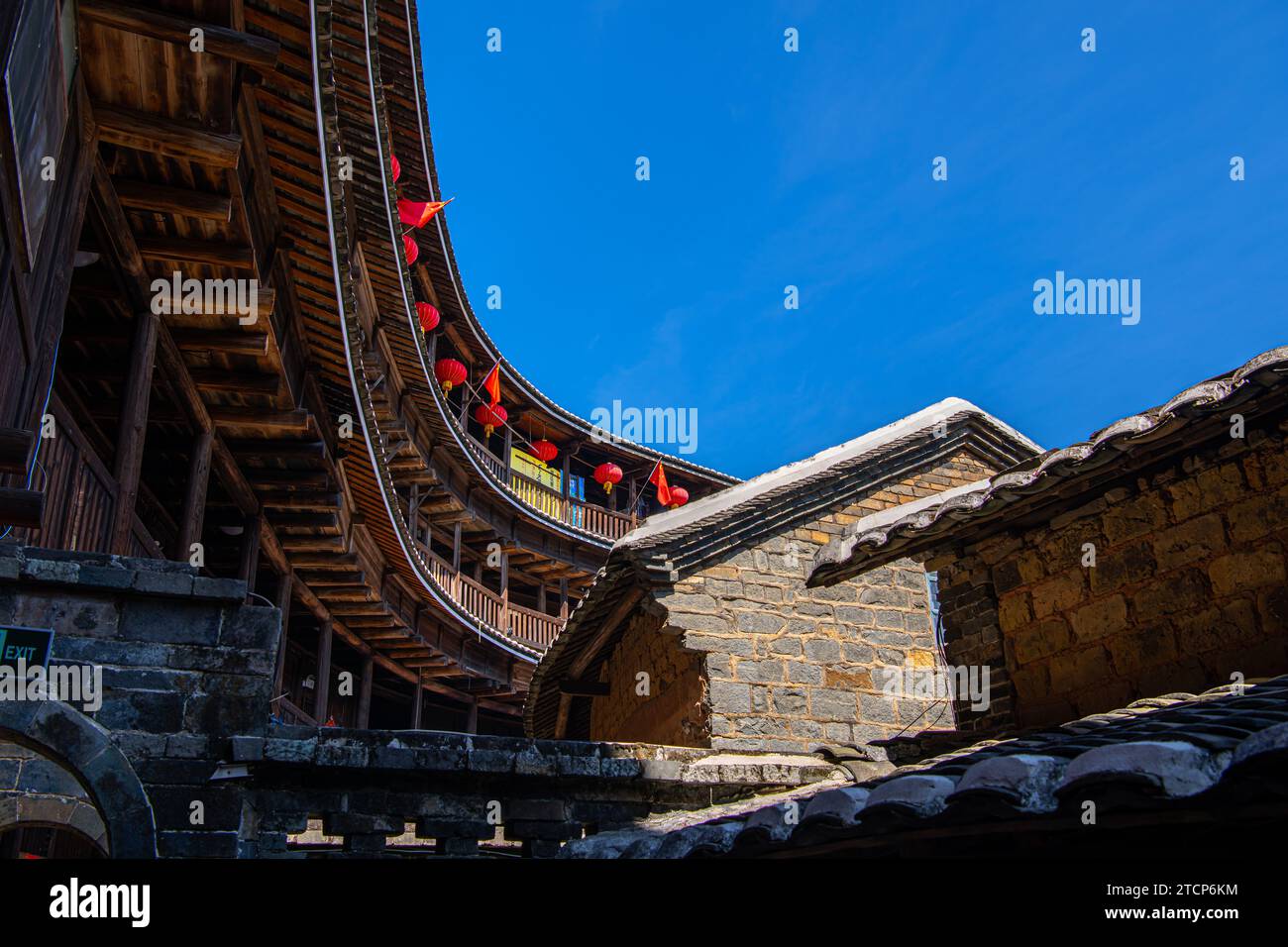 FEBRUARY 24, 2022, FUJIAN, CHINA: The interior inside Two hundred years ...