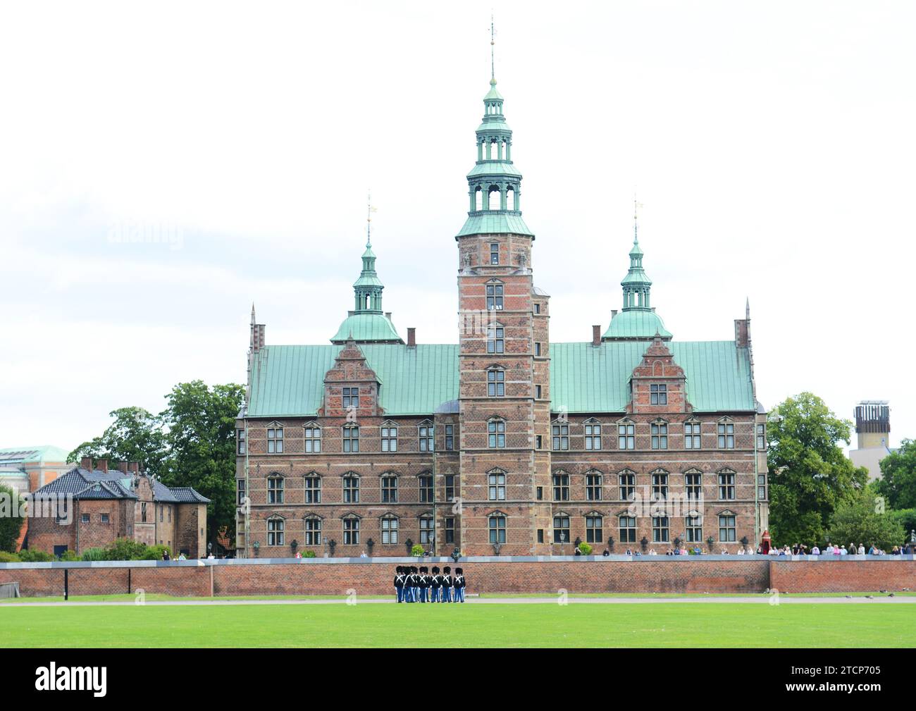 The Danish Royal Guard marching out from Rosenborg Castle towards the ...