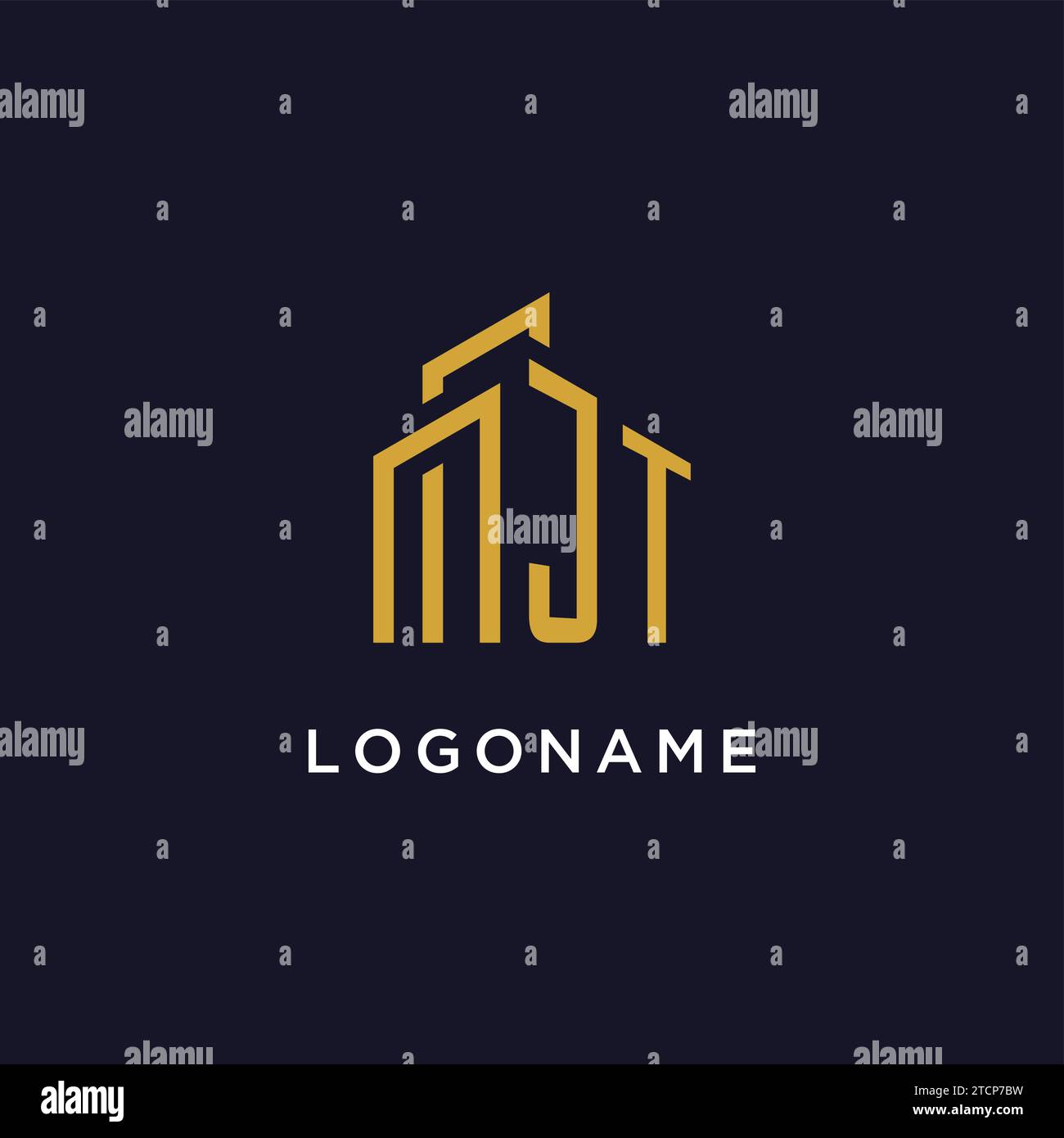 JT initial monogram with building logo design vector graphic Stock Vector Image & Art - Alamy