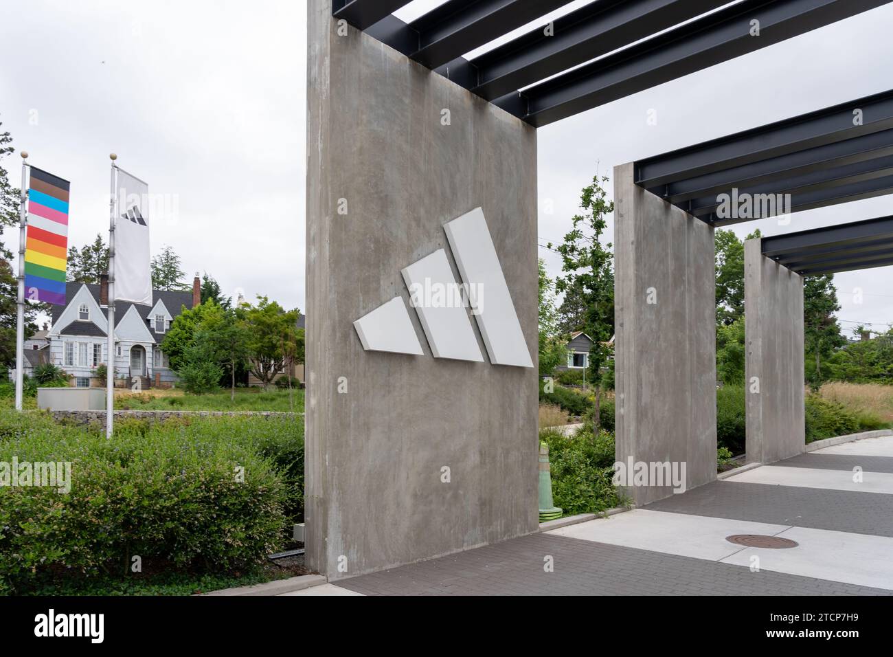 Adidas logo is seen at the Adidas North America headquarters in ...