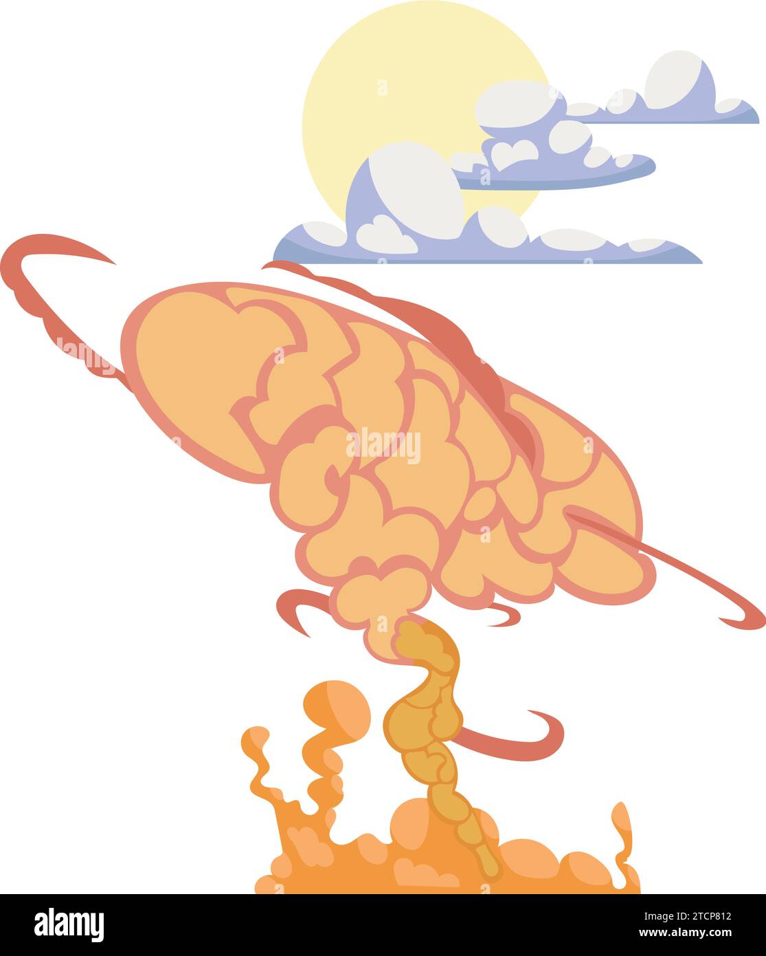 sandstorm illustration with clouds and sun vector isolated Stock Vector ...