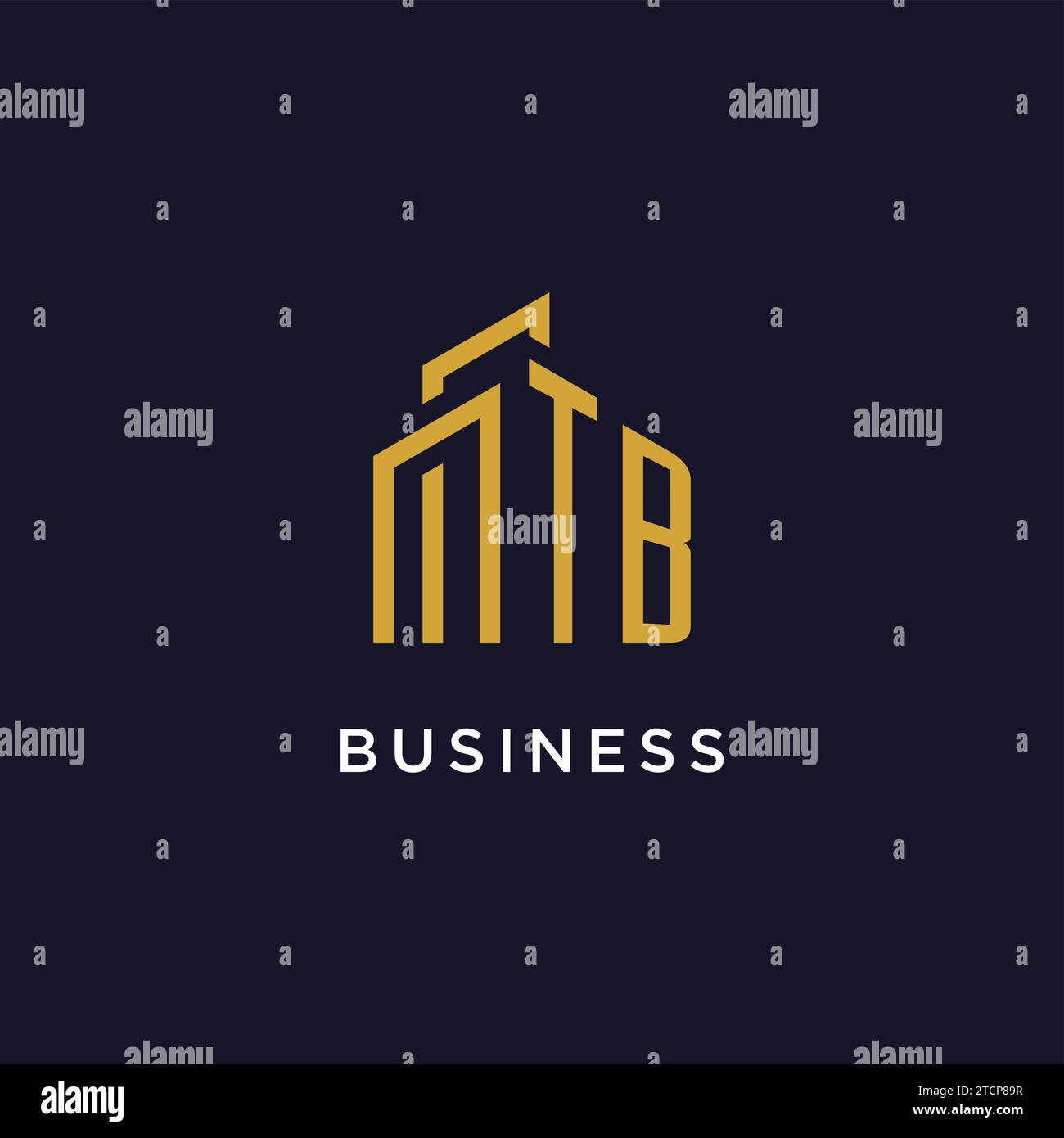 TB initial monogram with building logo design vector graphic Stock ...