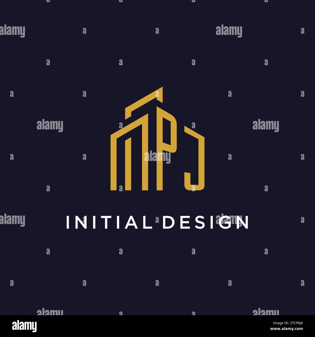 PJ initial monogram with building logo design vector graphic Stock Vector Image & Art - Alamy