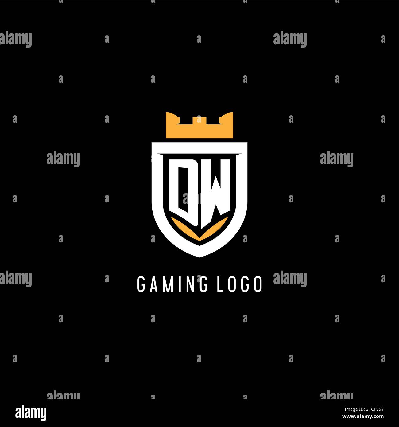 Initial DW logo with shield, esport gaming logo monogram style vector graphic Stock Vector Image ...