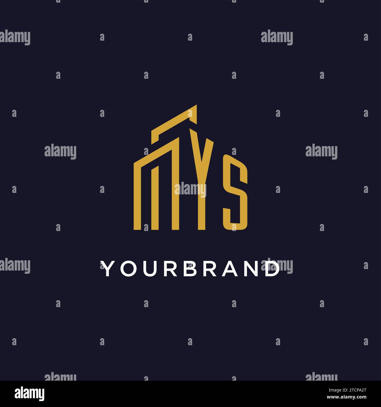 YS initial monogram with building logo design vector graphic Stock ...