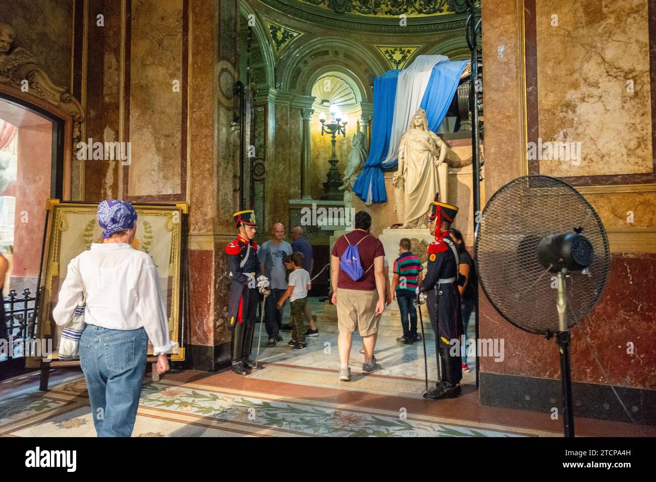 guards at the mausoleum of general san martin inside metropolitan ...