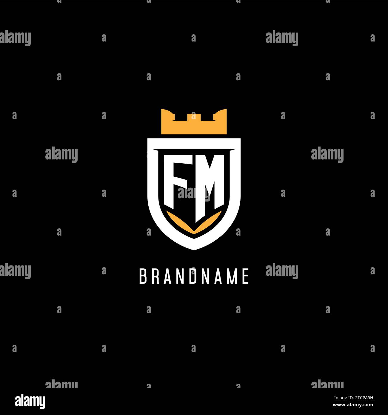 Initial FM logo with shield, esport gaming logo monogram style vector graphic Stock Vector Image ...