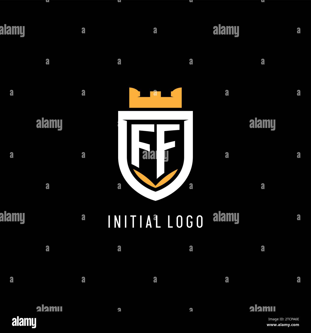 Initial FF logo with shield, esport gaming logo monogram style vector ...