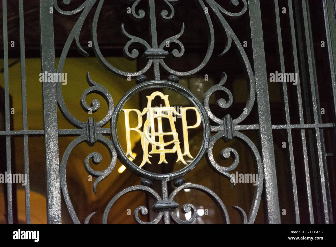 ornate entrance gate detail to building in central buenos aires ...