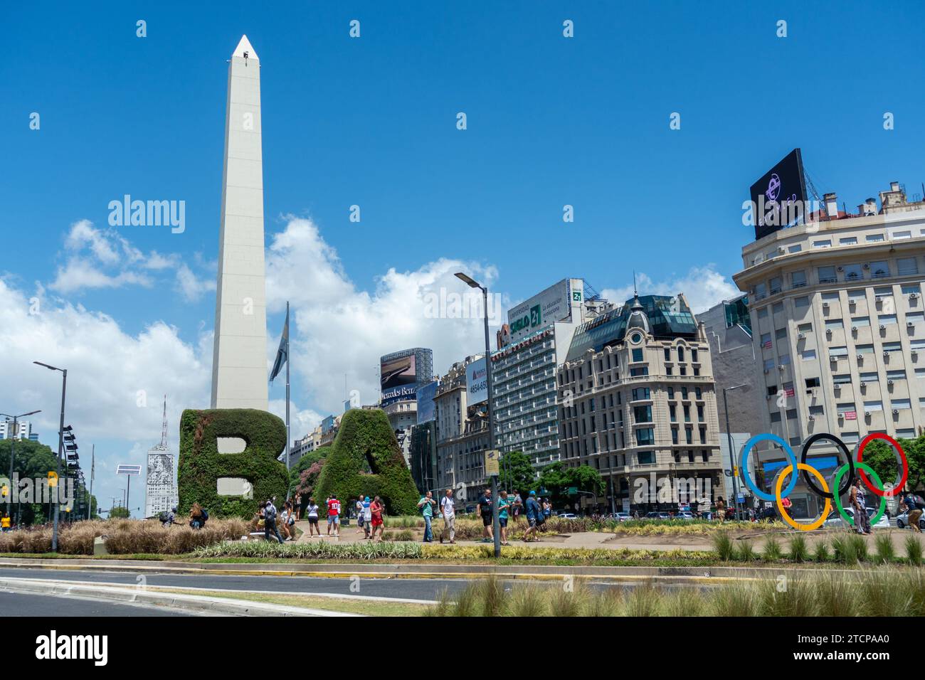 plaza de la republica with the 'obelisco de buenos aires' monument (the ...