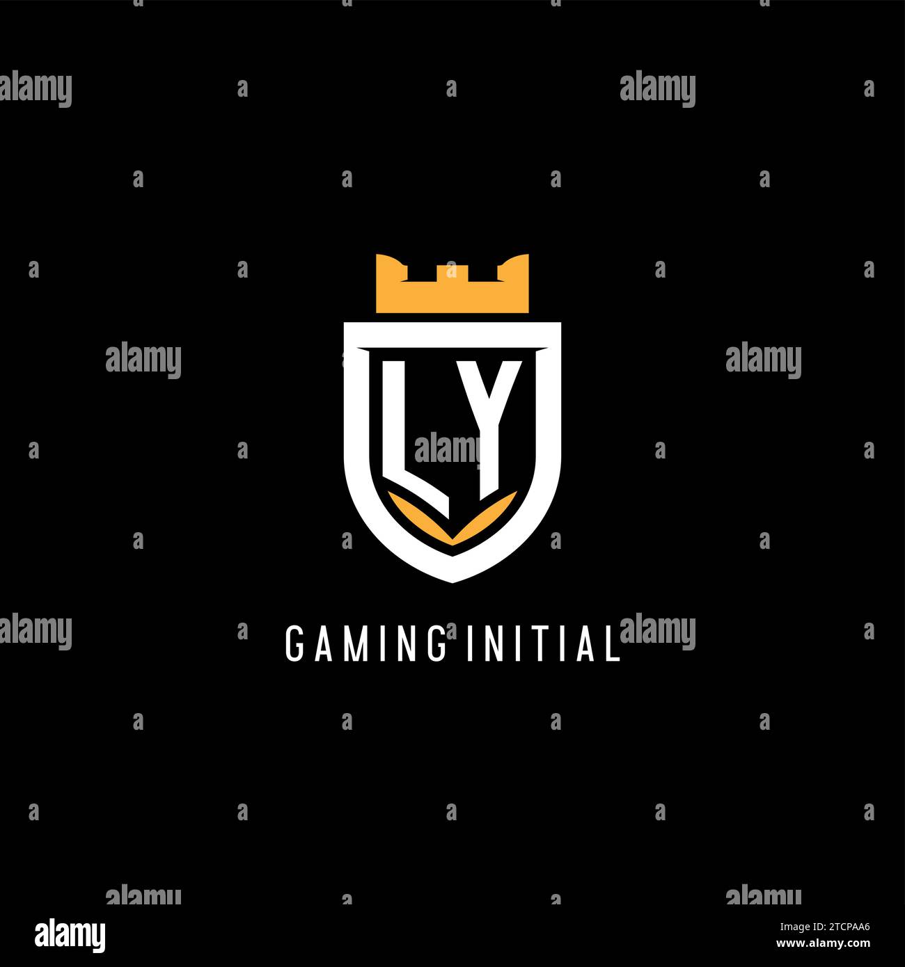 Initial LY logo with shield, esport gaming logo monogram style vector graphic Stock Vector Image ...