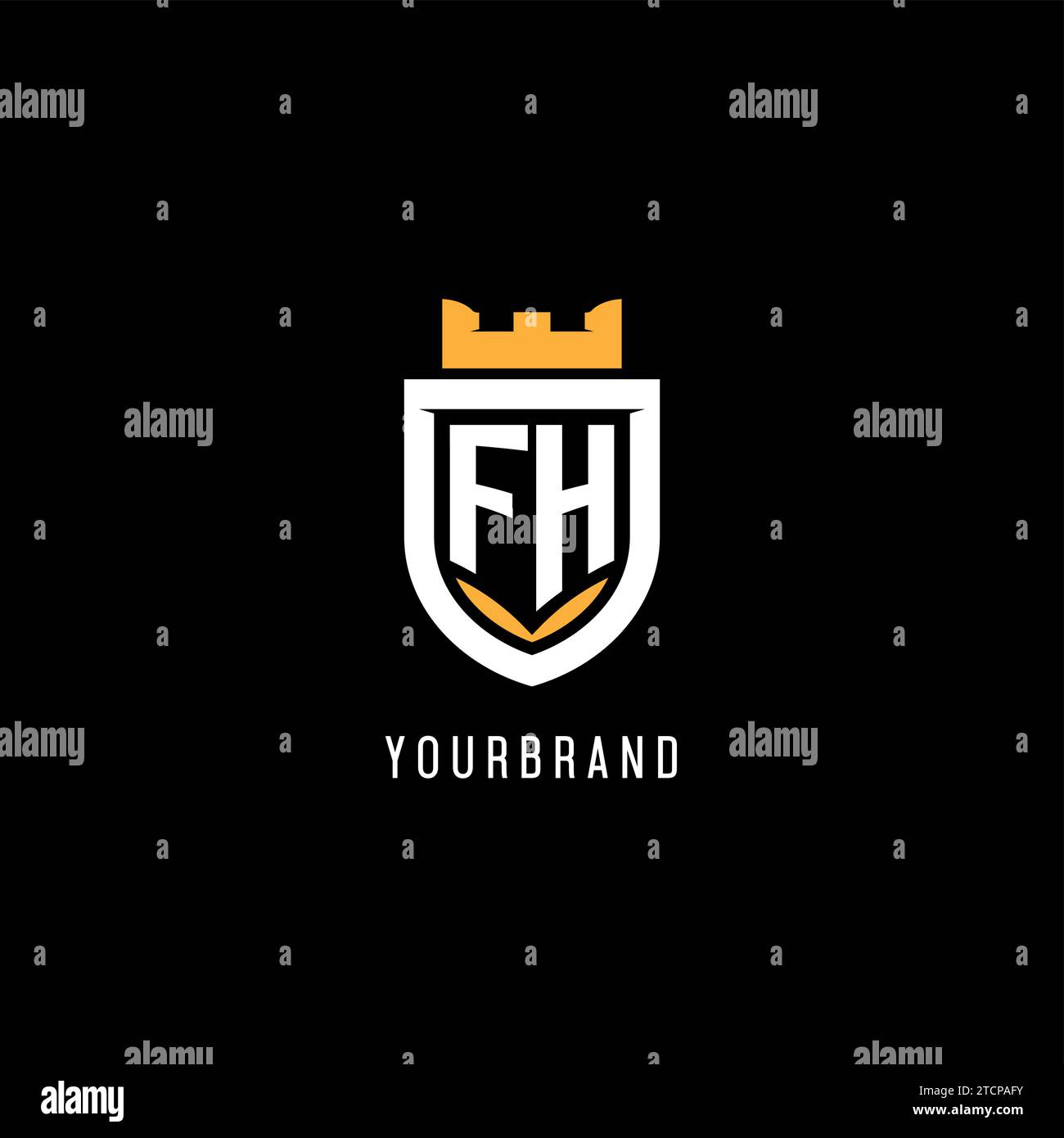 Initial FH logo with shield, esport gaming logo monogram style vector graphic Stock Vector Image ...
