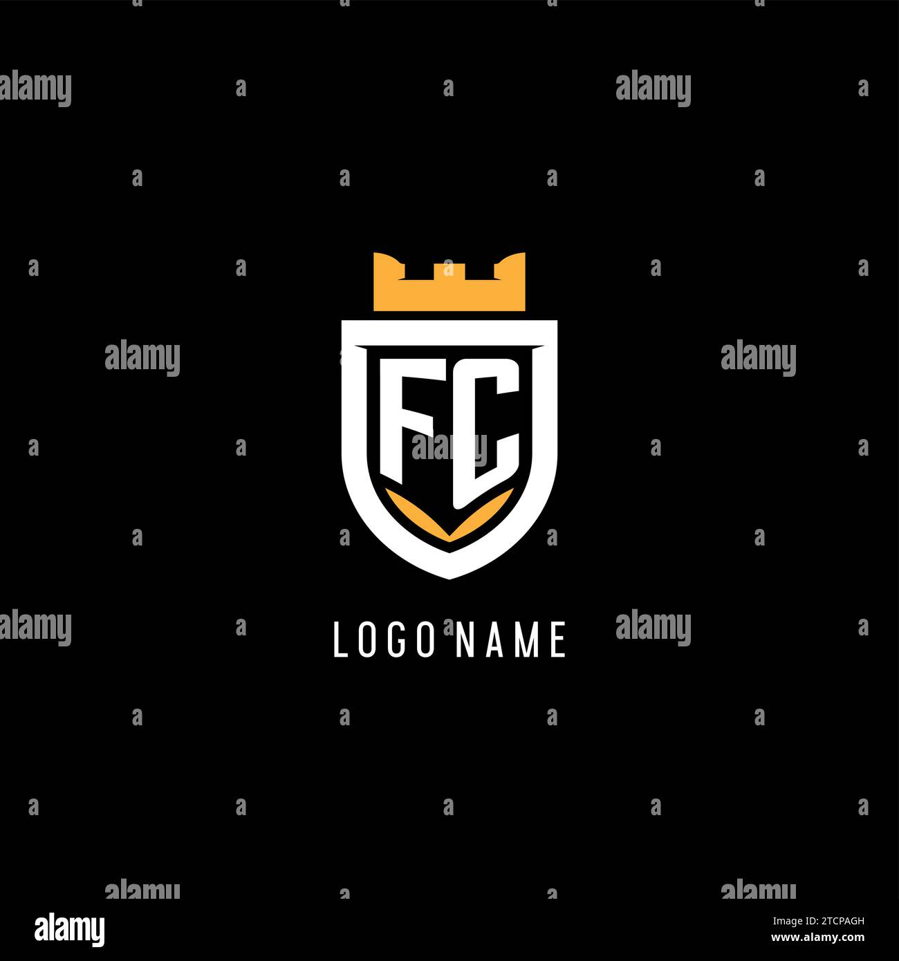 Initial FC logo with shield, esport gaming logo monogram style vector ...