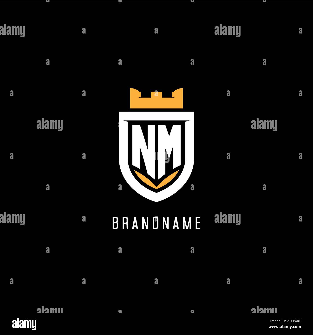 Initial NM logo with shield, esport gaming logo monogram style vector ...