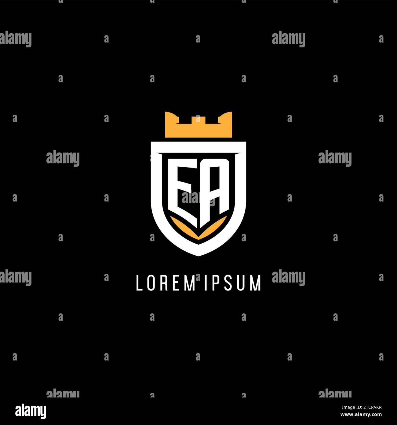 Initial EA logo with shield, esport gaming logo monogram style vector ...