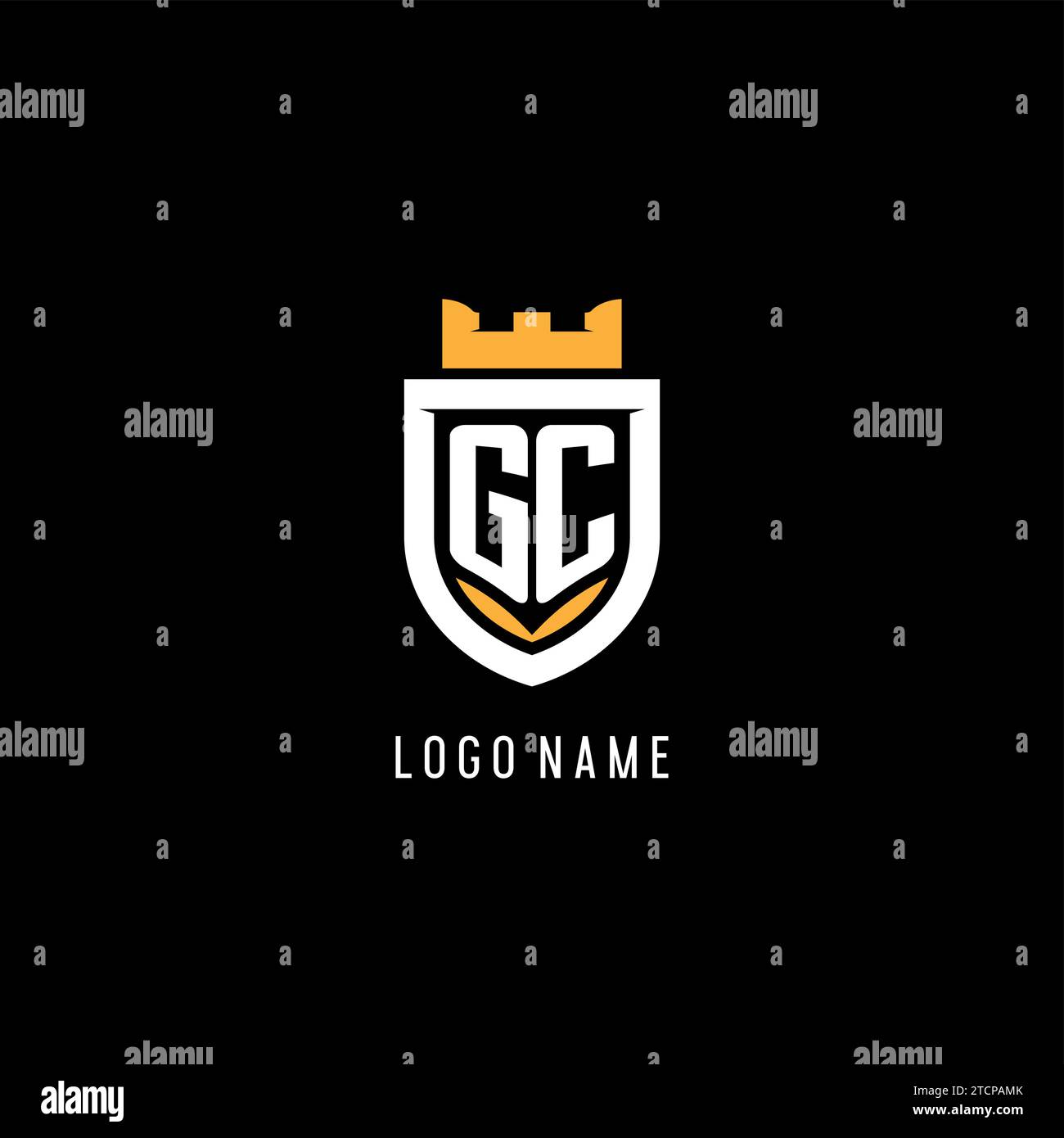 Initial GC logo with shield, esport gaming logo monogram style vector graphic Stock Vector Image ...