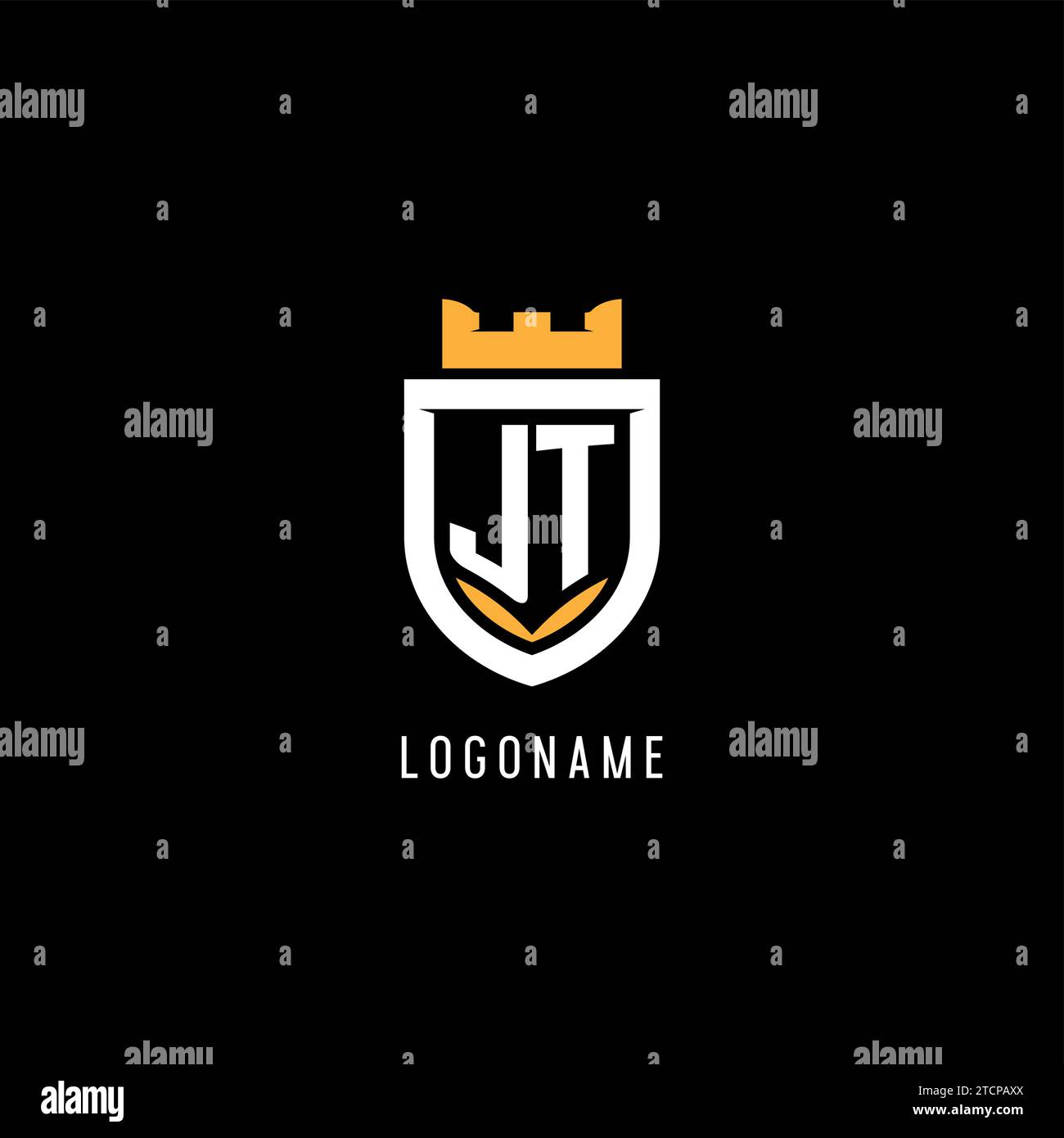 Initial JT logo with shield, esport gaming logo monogram style vector graphic Stock Vector Image ...