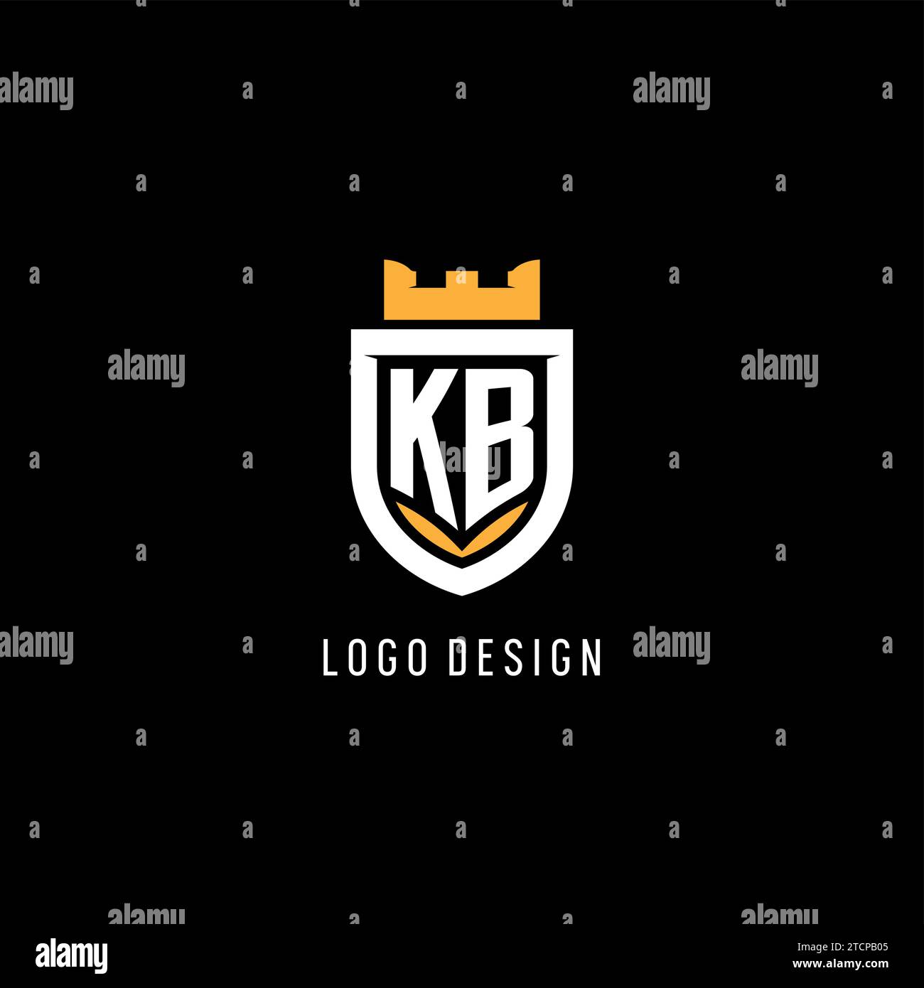 Initial KB logo with shield, esport gaming logo monogram style vector ...