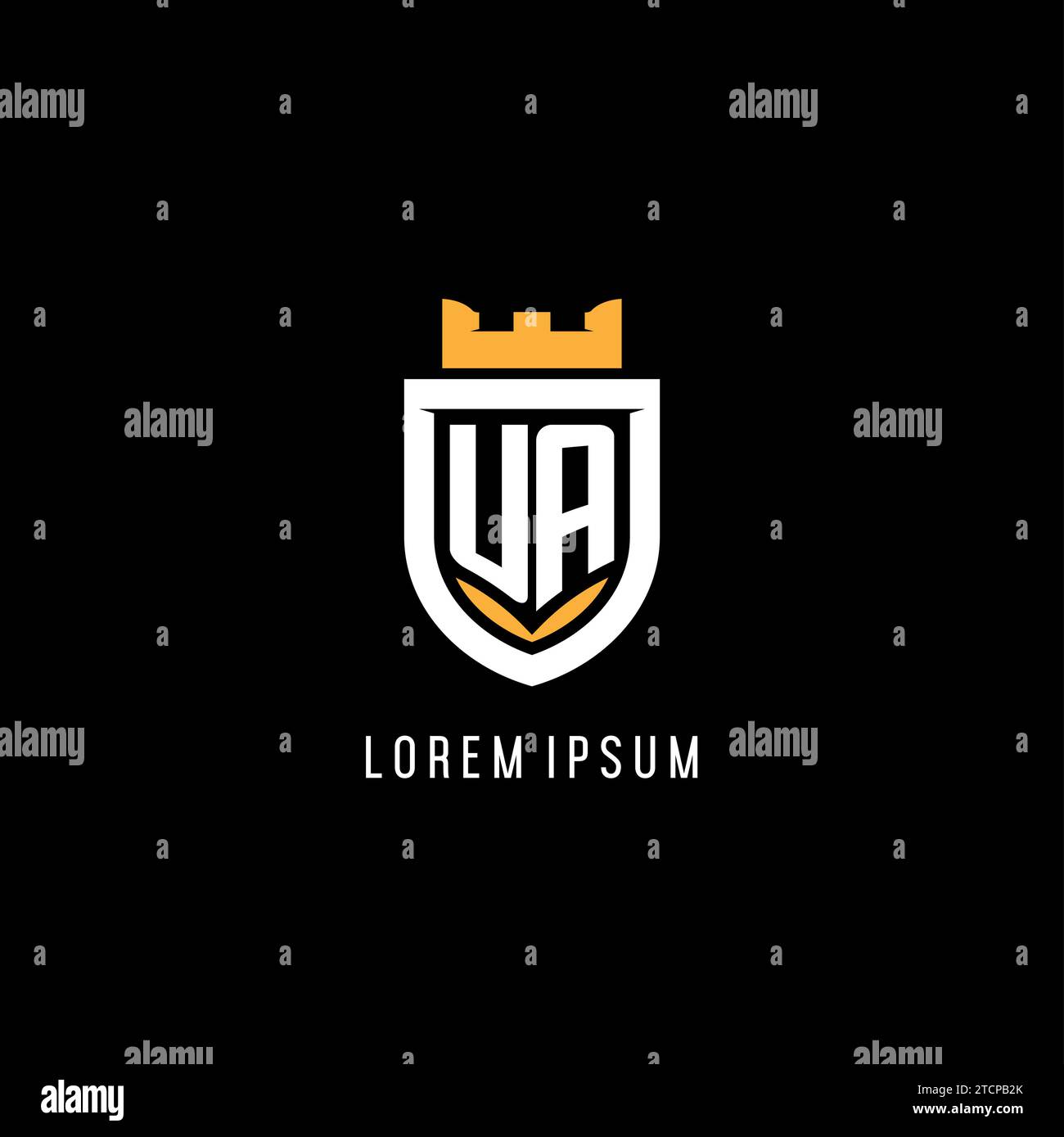 Initial UA logo with shield, esport gaming logo monogram style vector ...