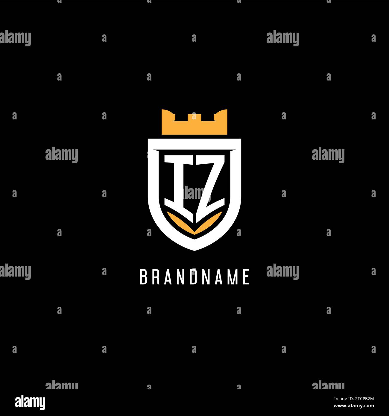 Initial IZ logo with shield, esport gaming logo monogram style vector ...