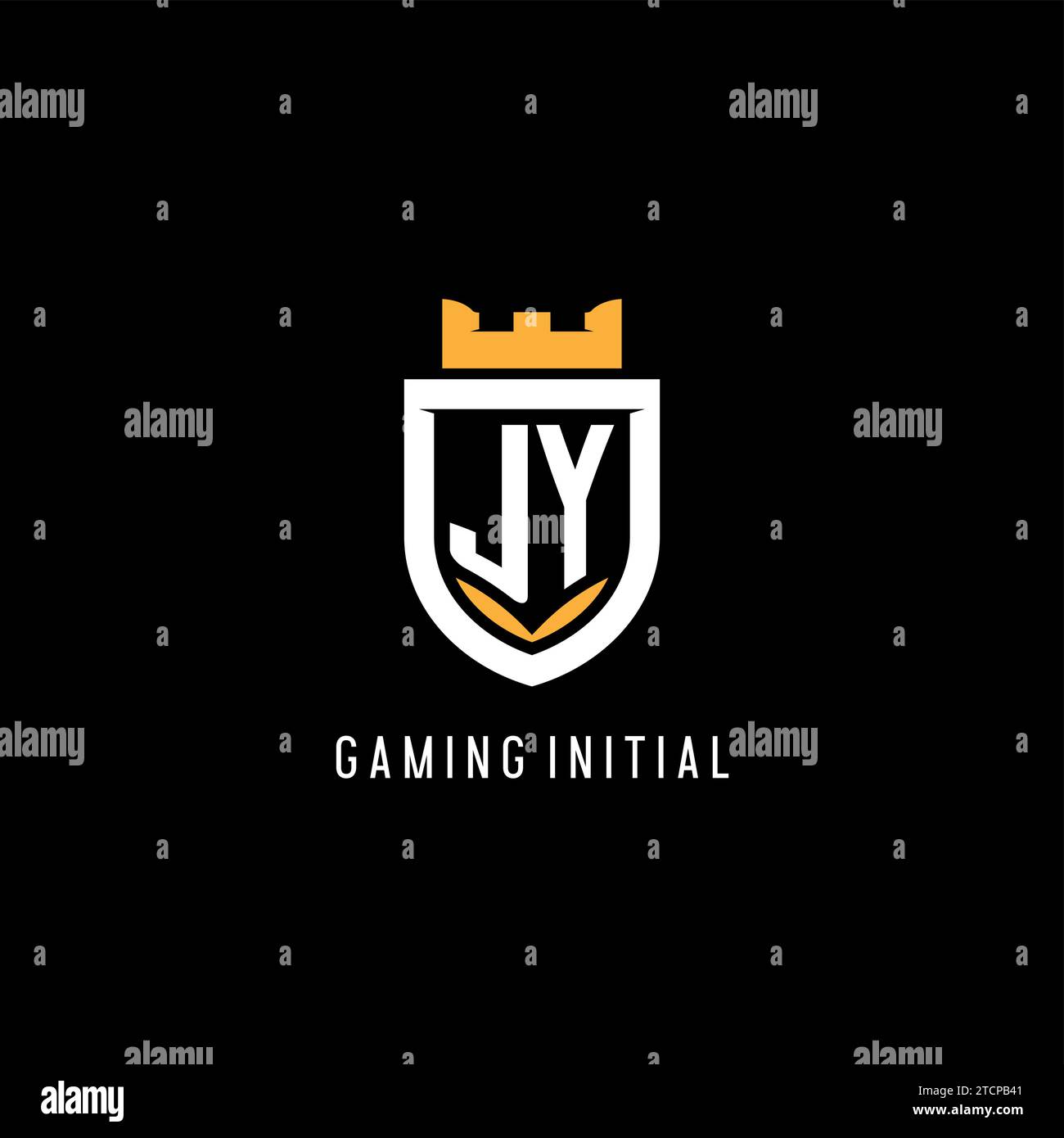 Initial JY logo with shield, esport gaming logo monogram style vector ...