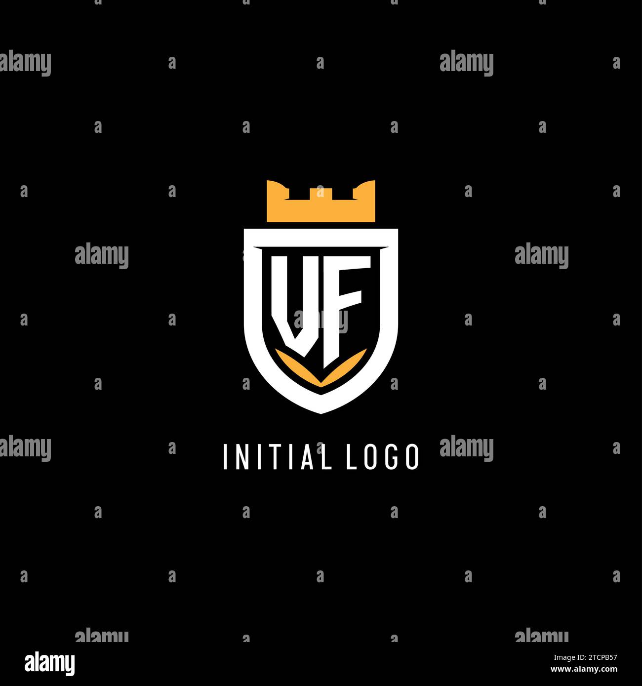 Initial VF logo with shield, esport gaming logo monogram style vector ...