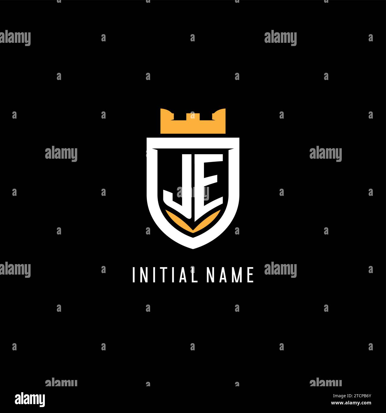 Initial JE logo with shield, esport gaming logo monogram style vector ...