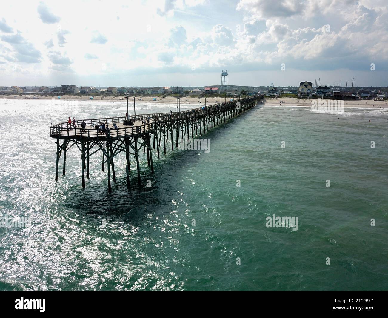drone images of topsail beach/island north carolina on a summer ...