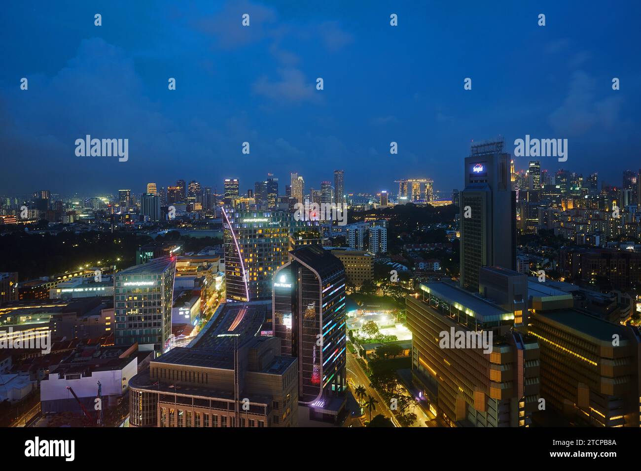 Stunning evening shots of the Singapore skyline taken from Orchard Road ...