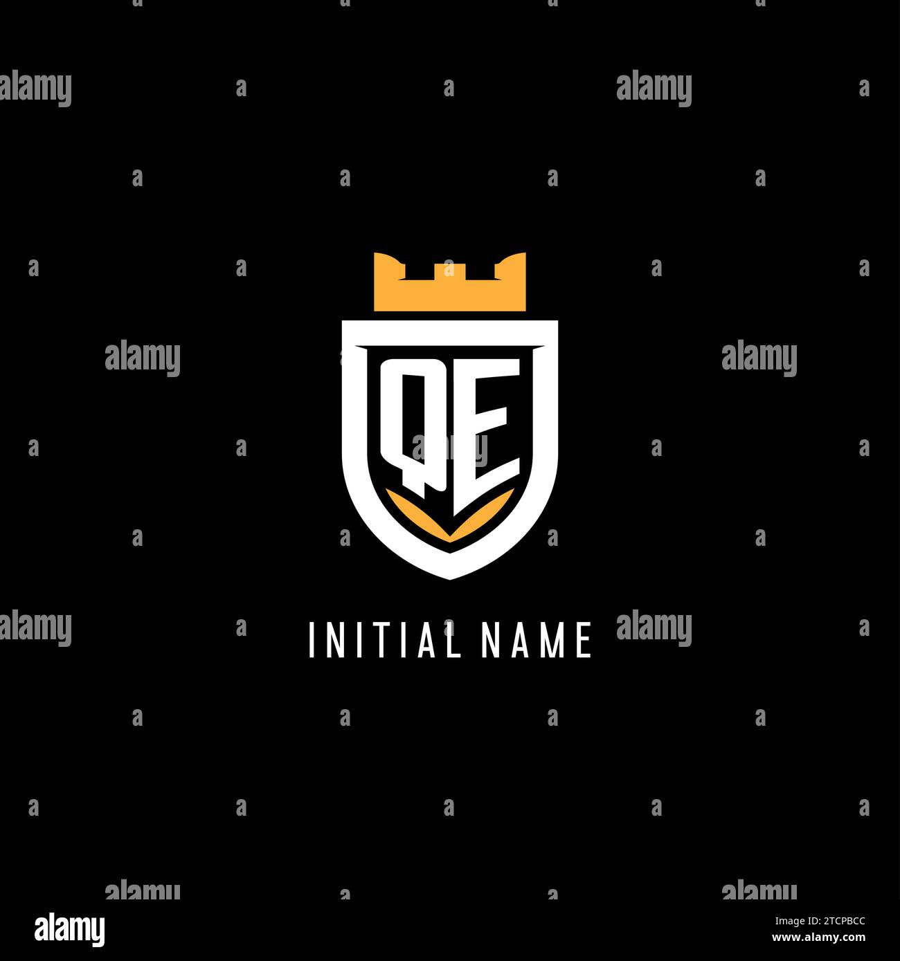 Initial QE logo with shield, esport gaming logo monogram style vector graphic Stock Vector Image ...
