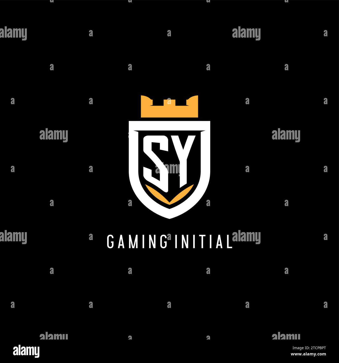Initial SY logo with shield, esport gaming logo monogram style vector ...