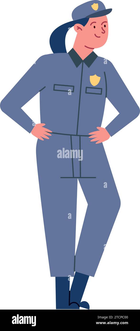police day illustration with a officer woman vector isolated Stock ...