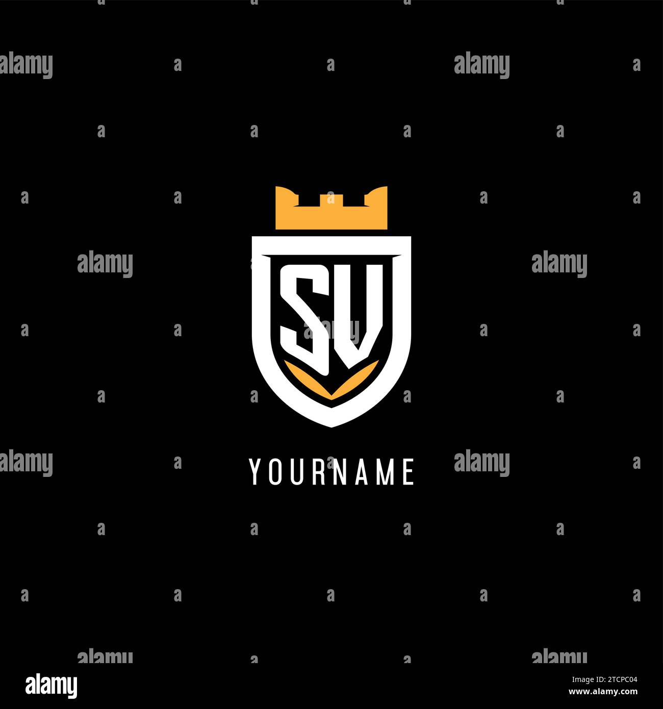 Initial SV logo with shield, esport gaming logo monogram style vector ...