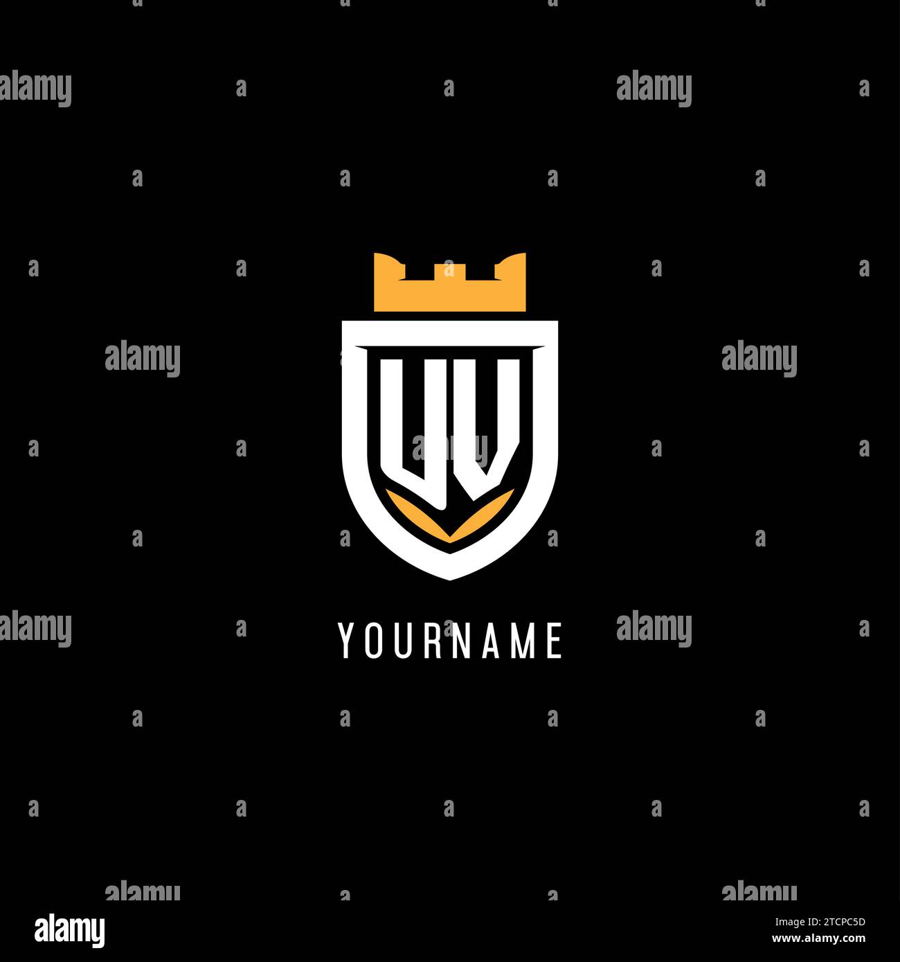 Initial UV logo with shield, esport gaming logo monogram style vector ...
