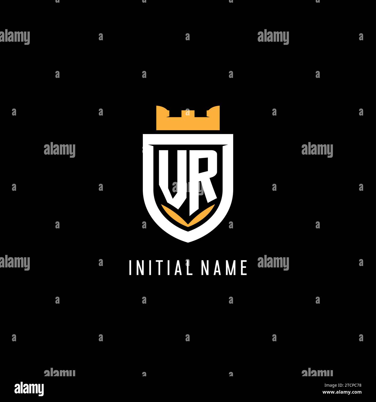 Initial VR logo with shield, esport gaming logo monogram style vector ...