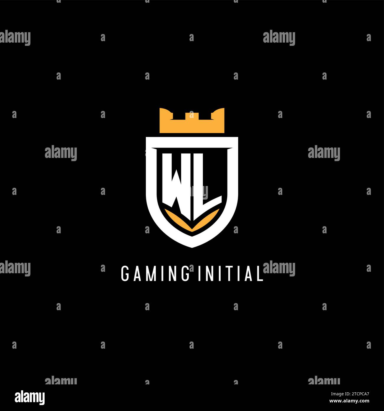 Initial WL logo with shield, esport gaming logo monogram style vector ...